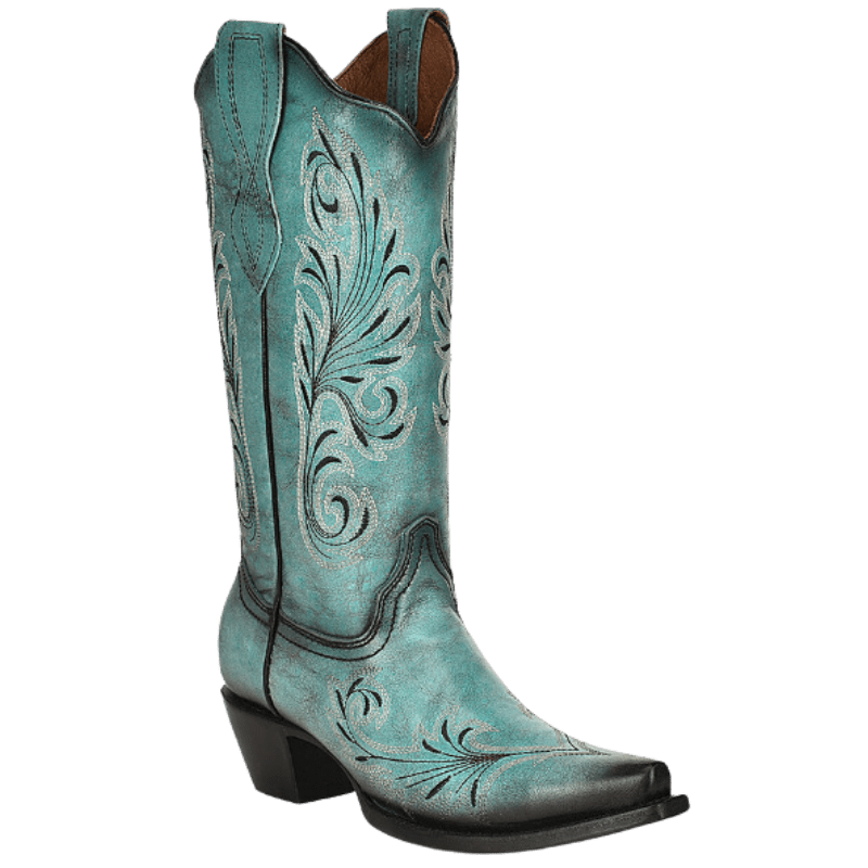 Corral Women's Turquoise Embroidery Snip Toe Western Boots L2076