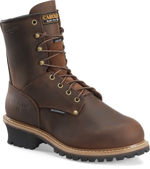 Carolina Men's 8" Waterproof Insulated Steel Toe Brow Logger Work Boot ...