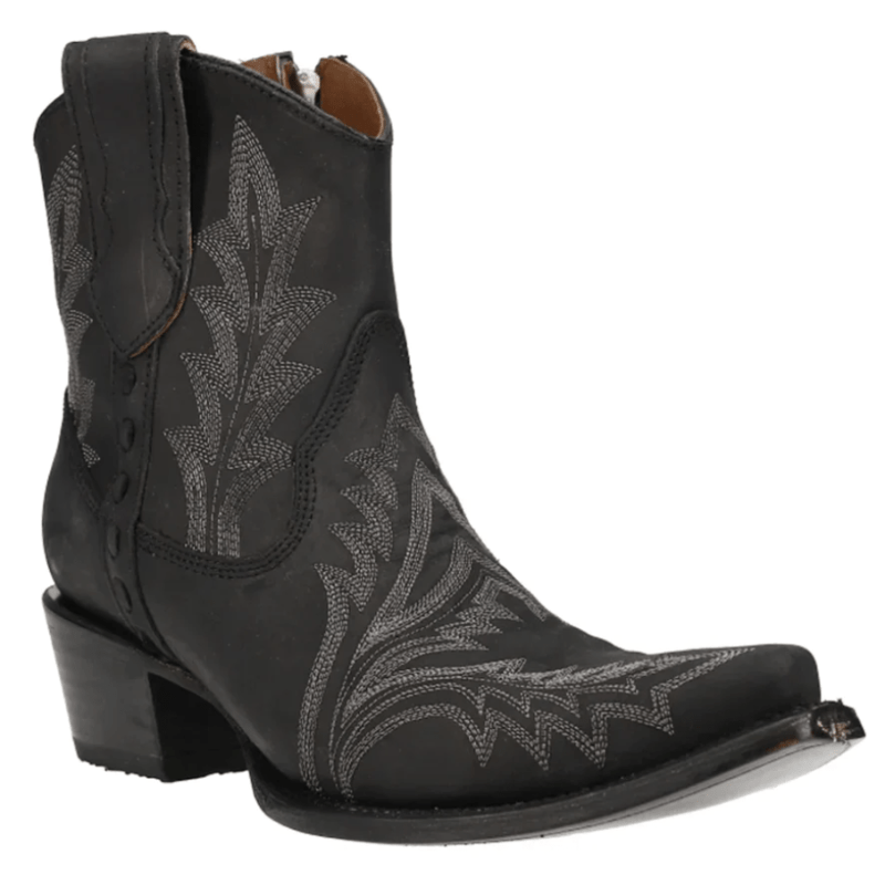 Circle G Women's Black Embroidery Zipper Ankle Western Booties L5701 ...