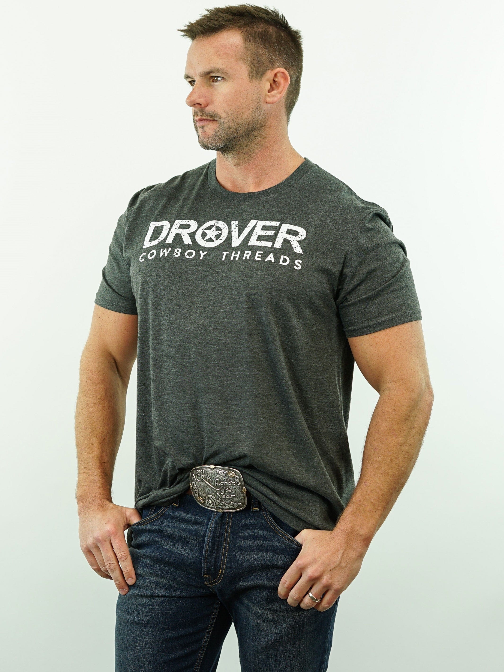 T-Shirt - Drover Cowboy Threads - Graphite Heather – Russell's Western ...