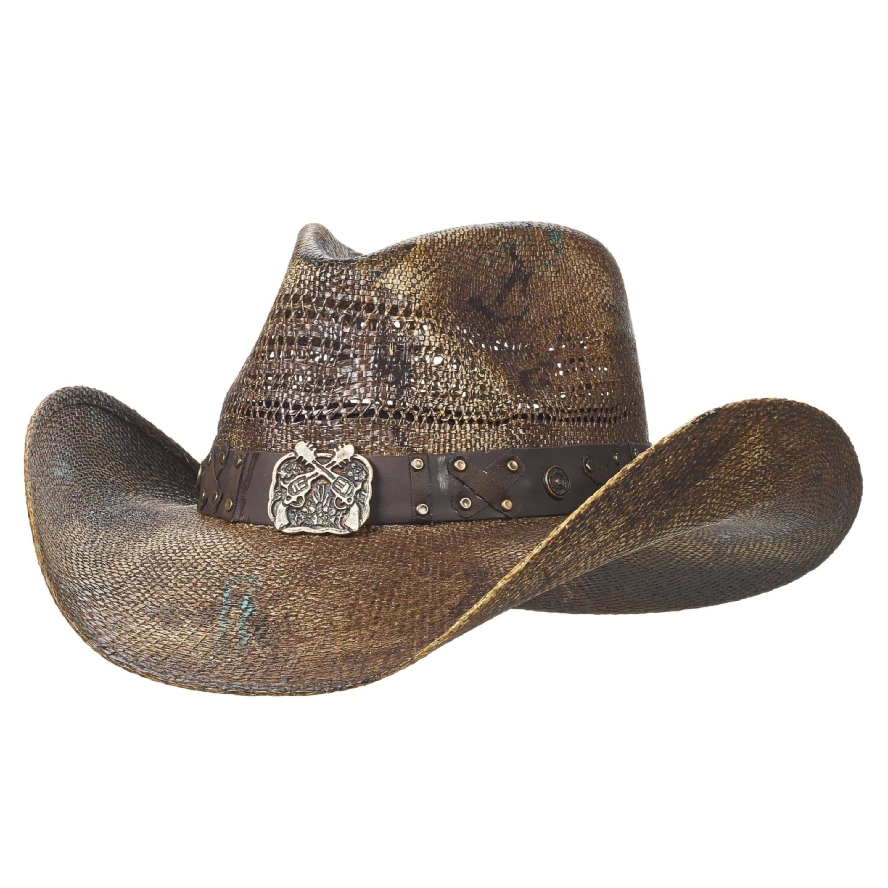 Gone Country Outlaw Brown - Straw Bangora Cowboy Hat – Russell's ...