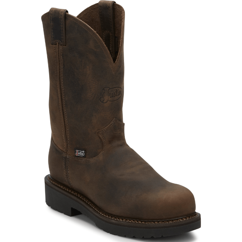 Justin 4445 - Gaucho Tan Steel Toe Boots 11 Inch Deep Scallop – Russell ...
