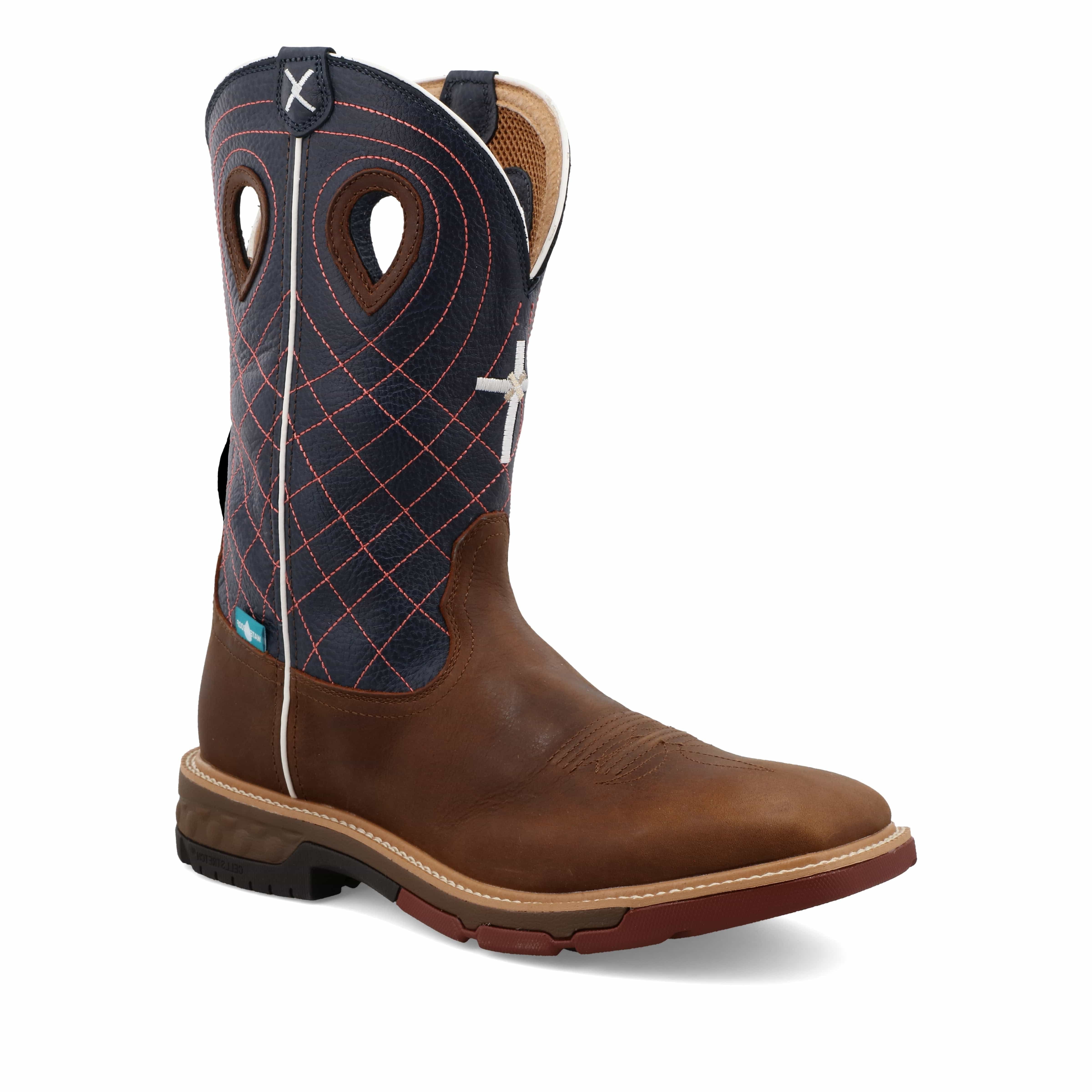 Twisted X Men's Mocha & vy Western Work Boot MXBW001 – Russell's ...