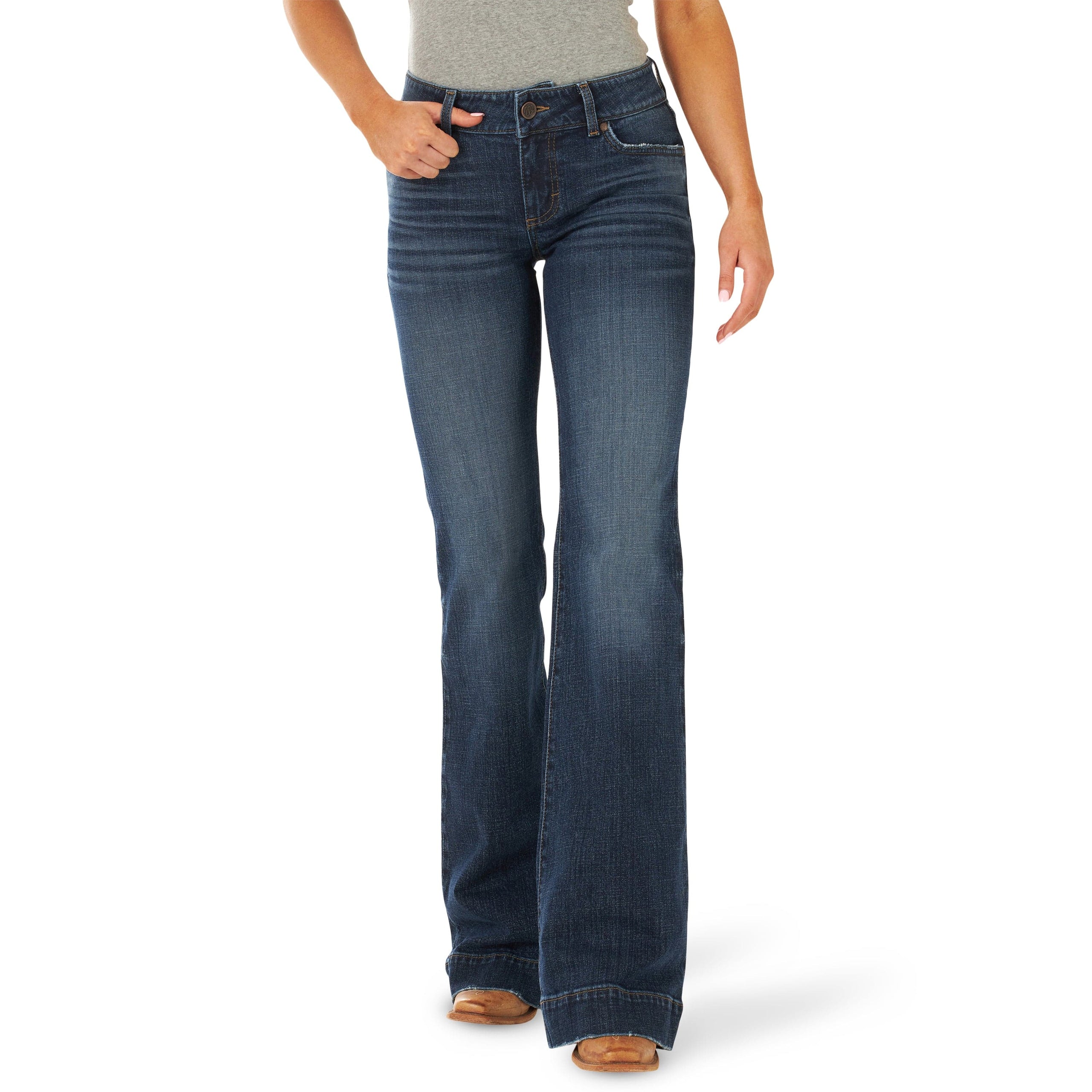 Wrangler Women's Retro Mae Shelby Wash Wide Leg Trouser Jeans 11231717 ...